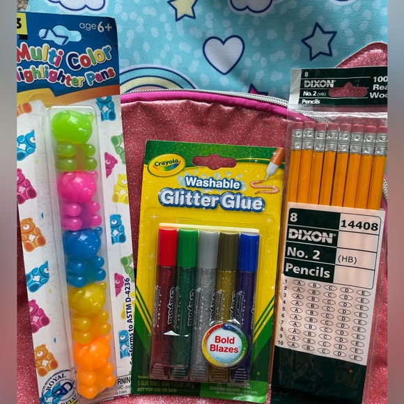 unbranded | Accessories | New 4pc Glitter Cat Backpack Book Bag Clouds ...